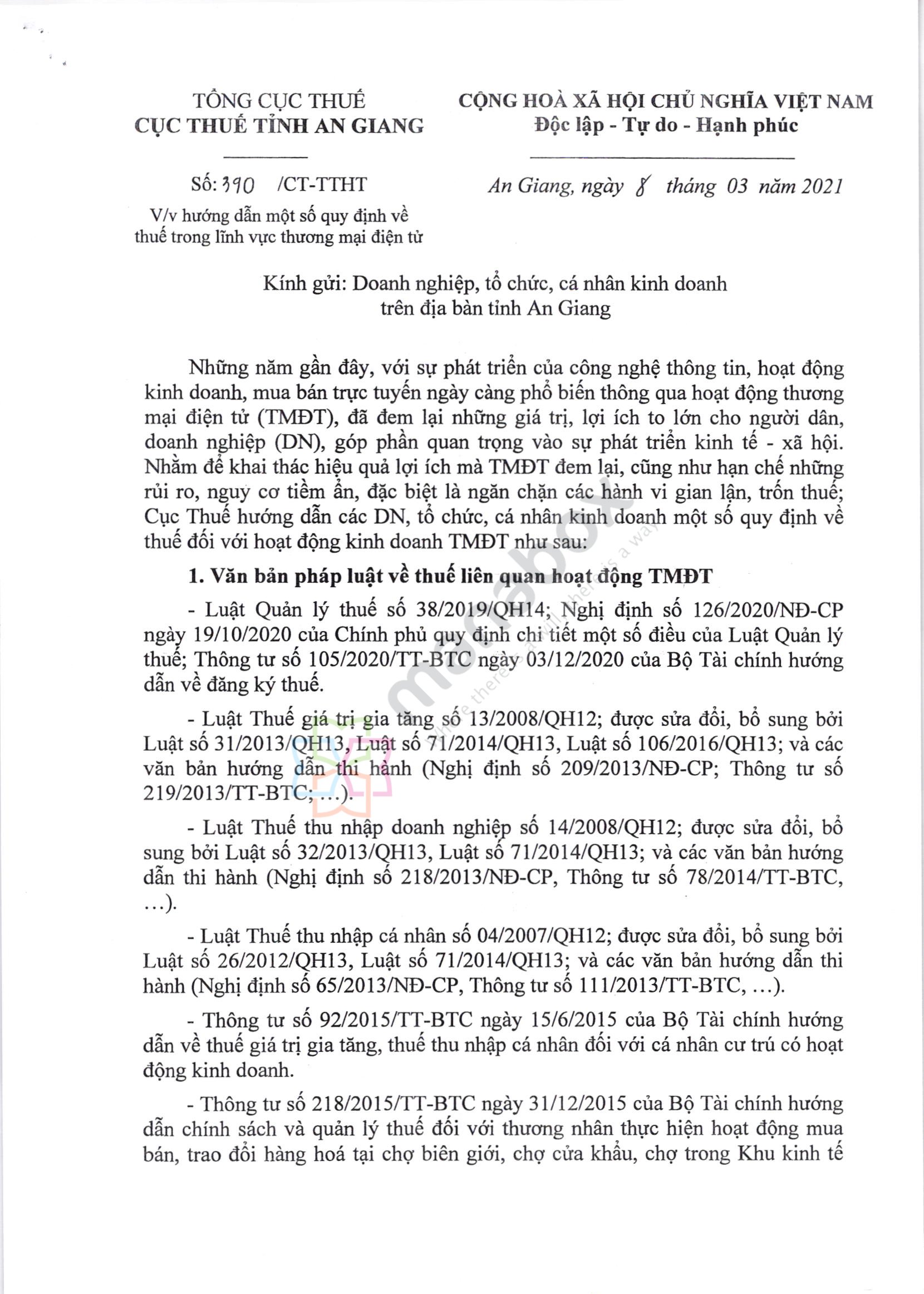 390_CT_TTHT_Huong+dan+mot+so+quy+dinh+ve+QLT+KD+TMÐT-1 - Gonnapass